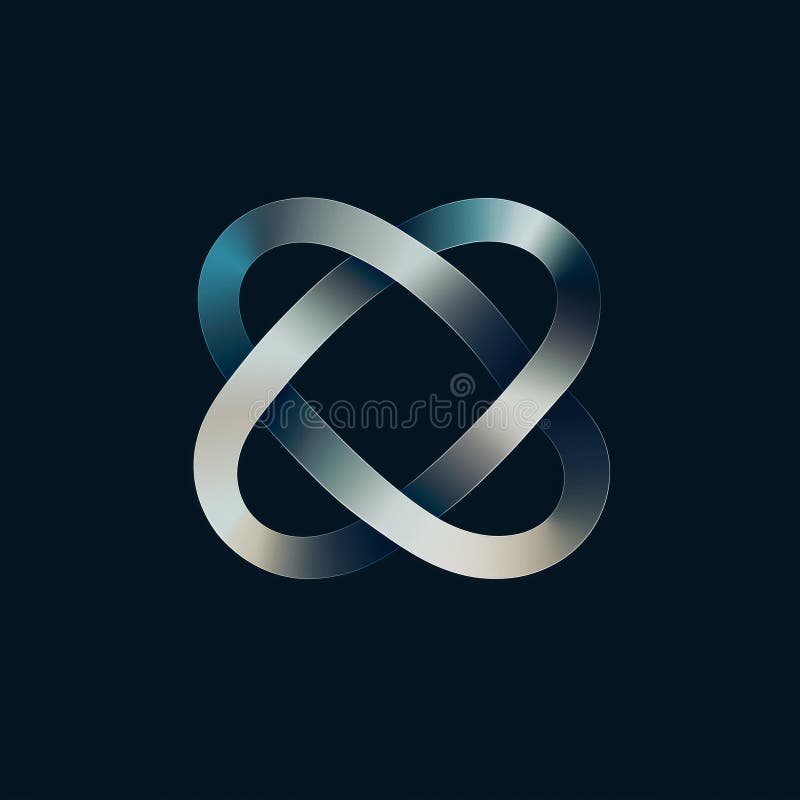 Metallic Mobius Strip on Dark Background: Elegant Interwoven Design ...