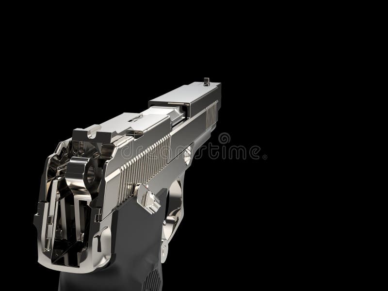 Metallic Modern Tactical Hand Gun - First Person View Stock ...