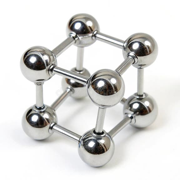 Metallic Molecular Model Isolated on White Background Stock ...