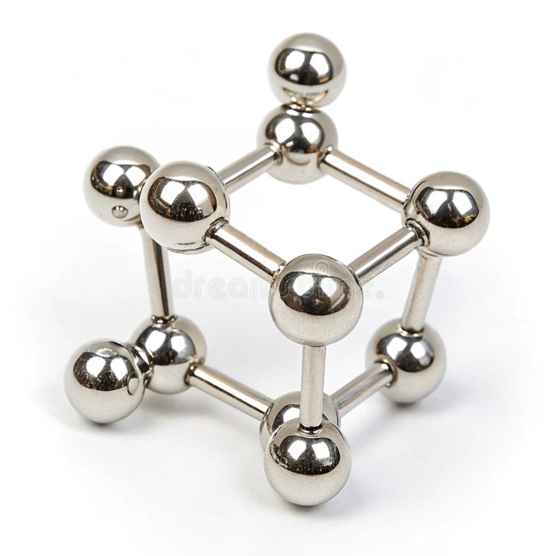 Metallic Molecular Model Isolated on White Background Stock ...