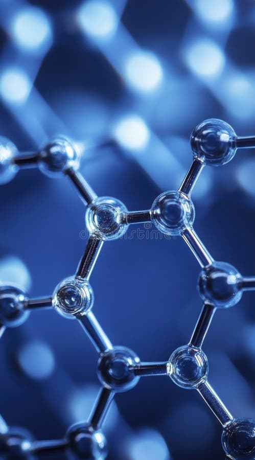 Metallic Molecular Structure Model Close Up Stock Illustration ...