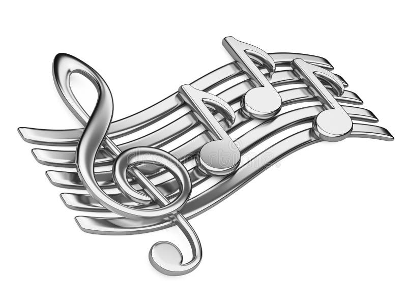 Metallic musical notes. stock illustration. Illustration of steel ...