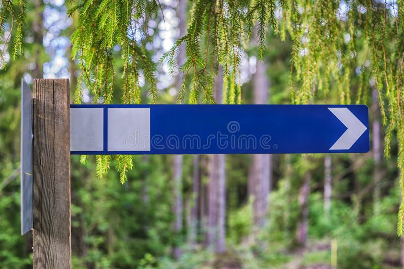 Metallic Navigation Sign in the Middle of the Forrest Stock Image ...