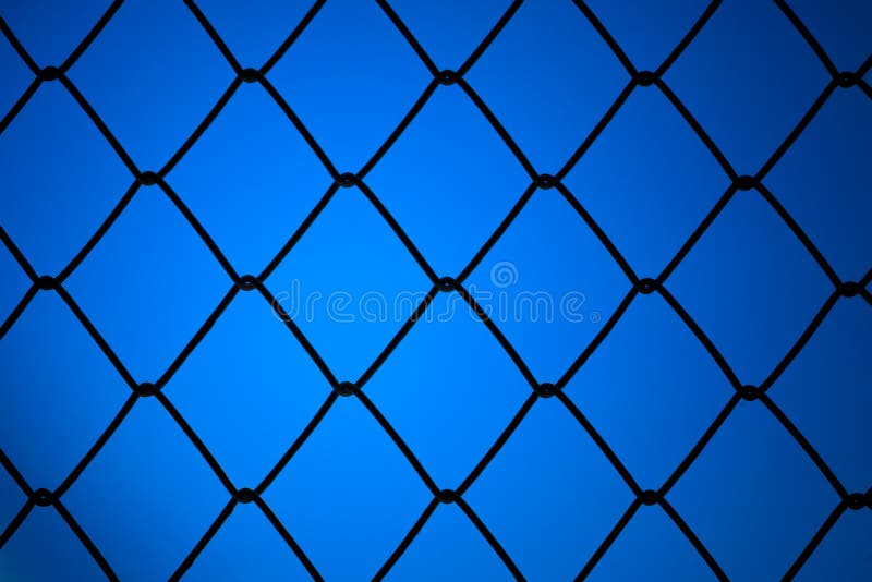 Metallic Net with Blue Background Stock Image - Image of border ...