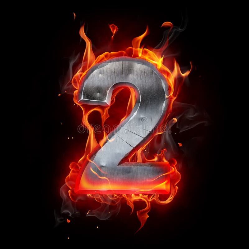 Fire Number Isolated on Black Background Stock Illustration ...