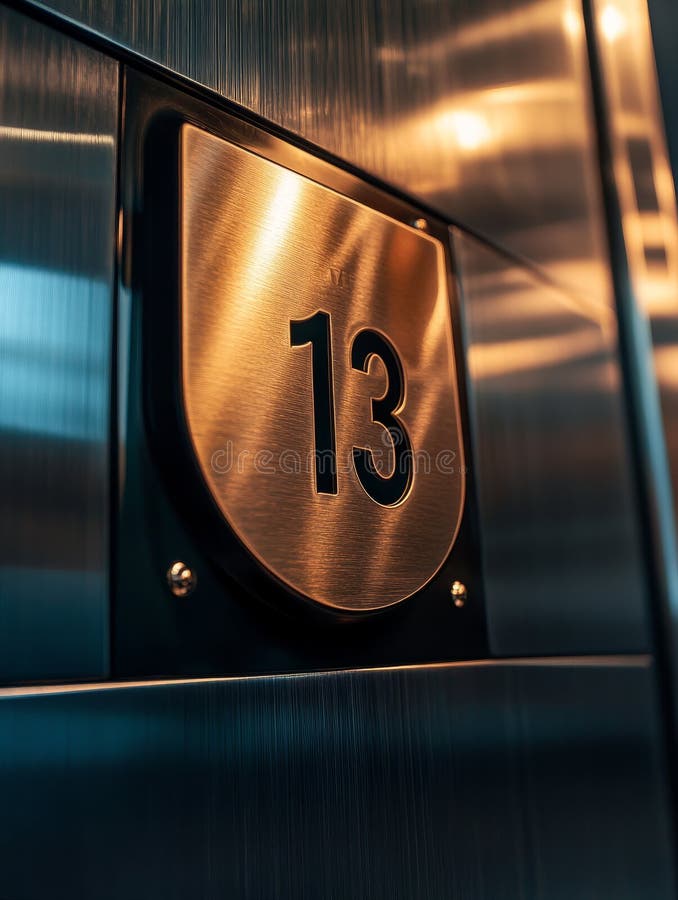 Metallic number 13 sign stock image. Image of interior - 366670975