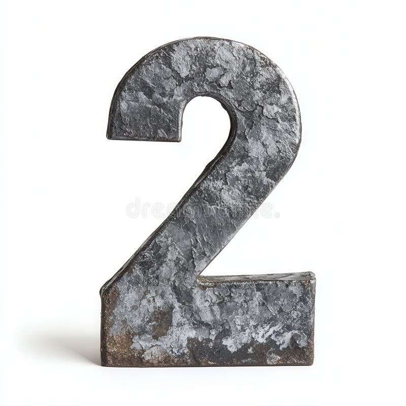 A Metallic Number Two Sculpture with a Rustic Finish, Used for ...