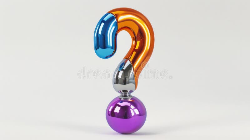 A Metallic Object with a Question Mark Symbol on Top. Suitable for ...