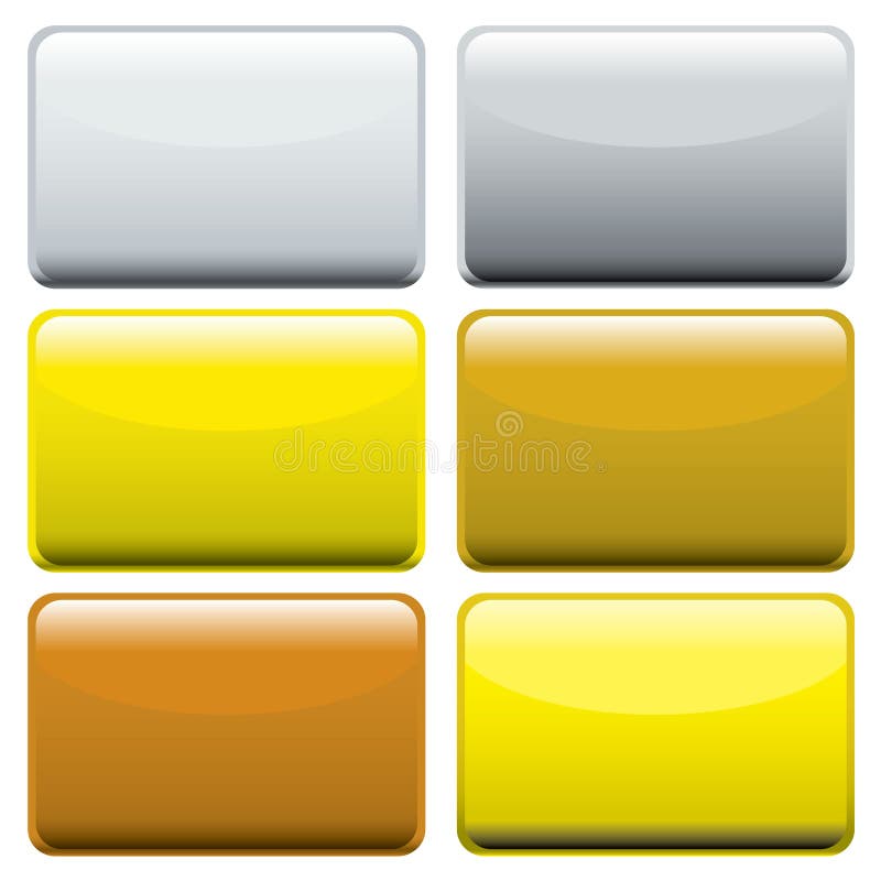Metallic Oblong Web Buttons Stock Vector - Illustration of reflection ...