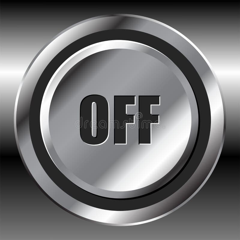 Metallic on and Off Button with Led Lights Stock Vector - Illustration ...