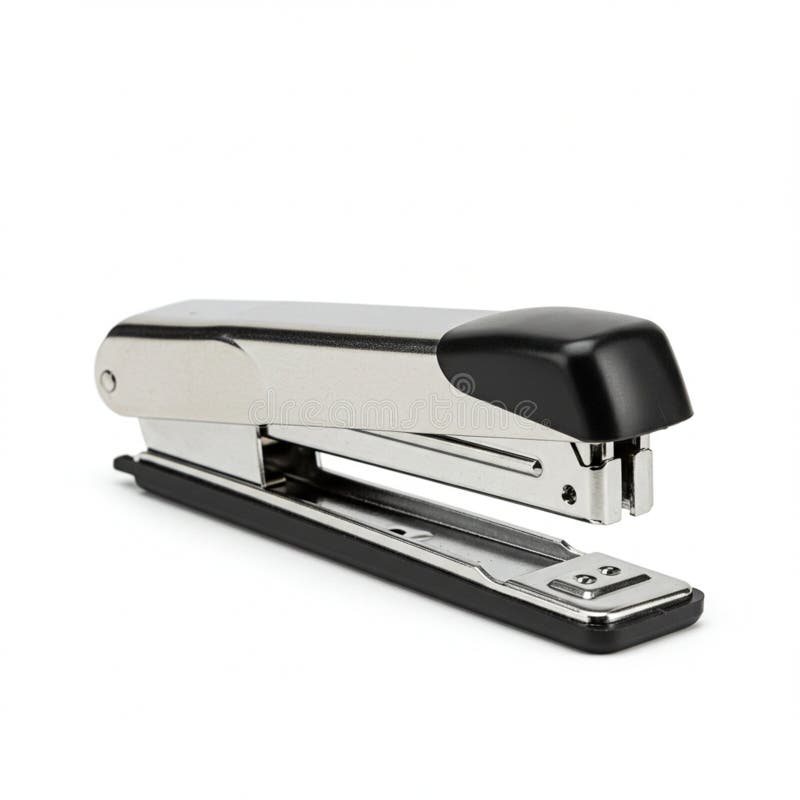 Metallic Office Stapler with a Black Plastic Top and Handle ...