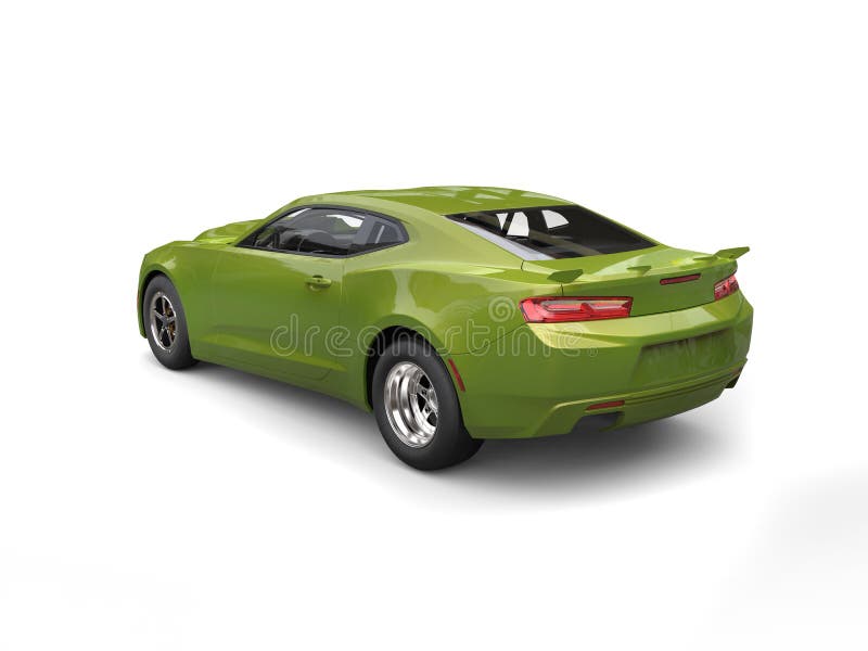 Metallic Olive Green Modern Fast Car - Front View Stock Illustration ...