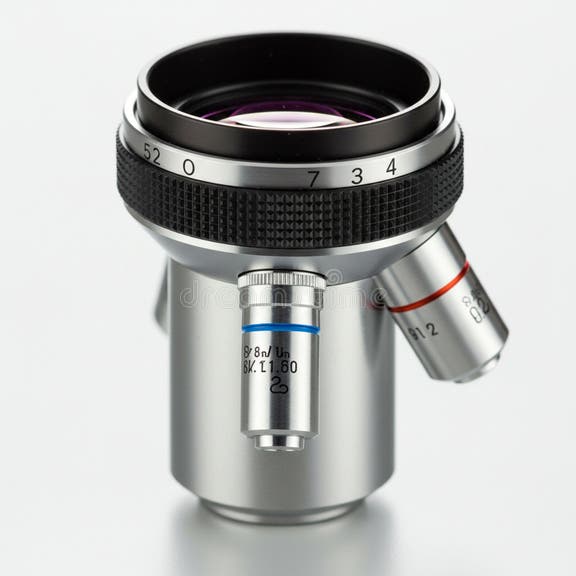 A Metallic Optical Component, Likely a Microscope or Camera Lens ...