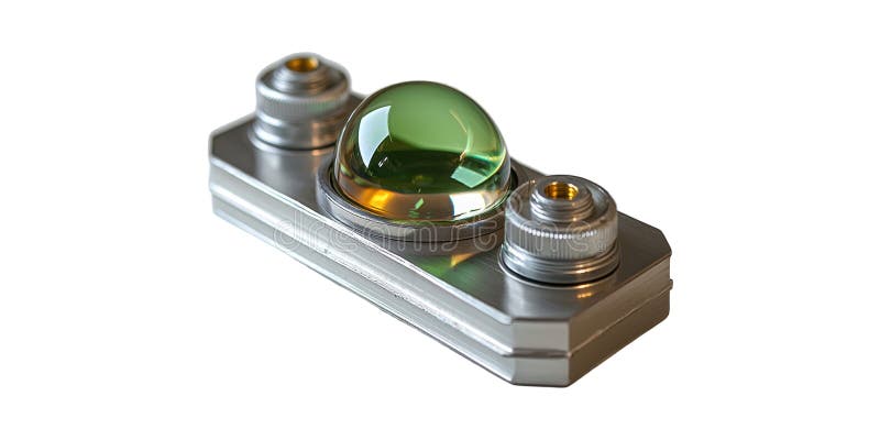 Metallic Optical Device with Green Lens. Precision Engineering and ...