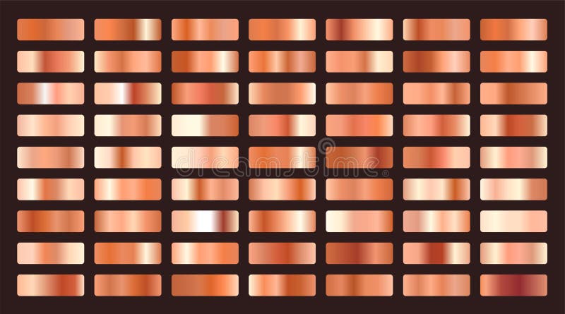 Metallic Orange or Copper Gradients Big Set Stock Vector - Illustration ...