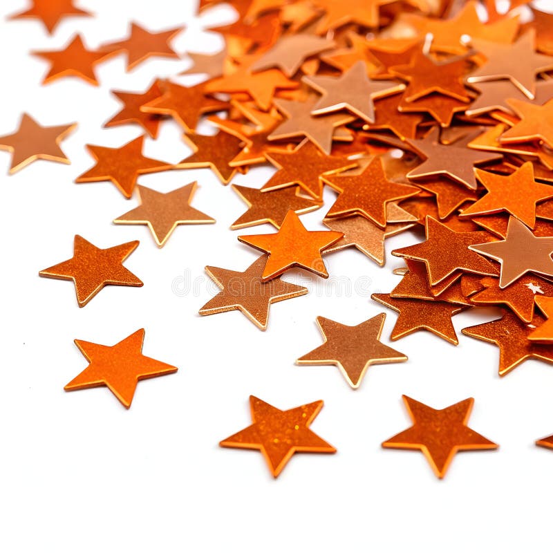 Metallic Orange Star Confett Stock Illustration - Illustration of ...