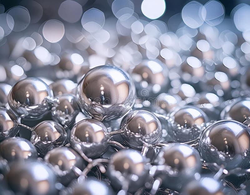 Metallic Orbs Connected in a Lattice Structure, Reflecting Light Stock ...