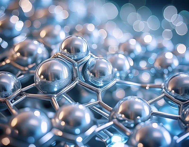 Metallic Orbs Connected in a Lattice Structure, Reflecting Light Stock ...