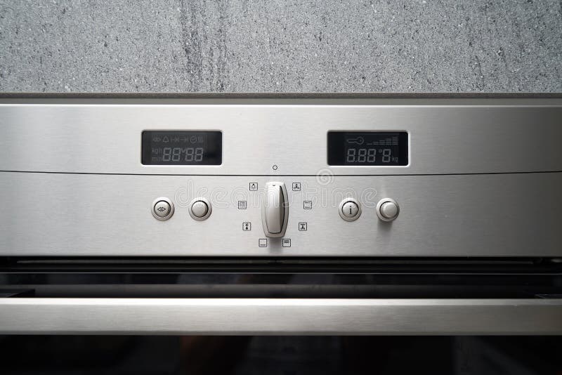 Metallic Oven and Its Control Panel with Displays for Setting the ...