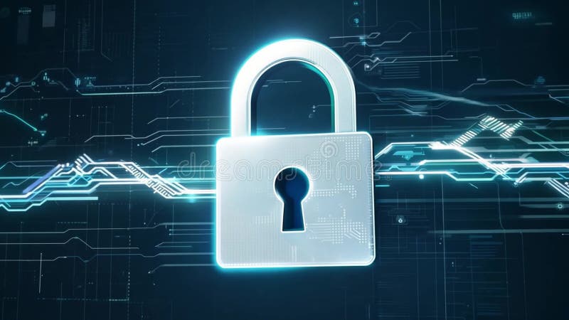 Digital Padlock Symbolizing Cybersecurity and Data Protection Against Hacking Threats in a High ...