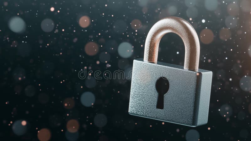 Metallic Padlock on a Dark Background, Symbol of Security and Privacy ...