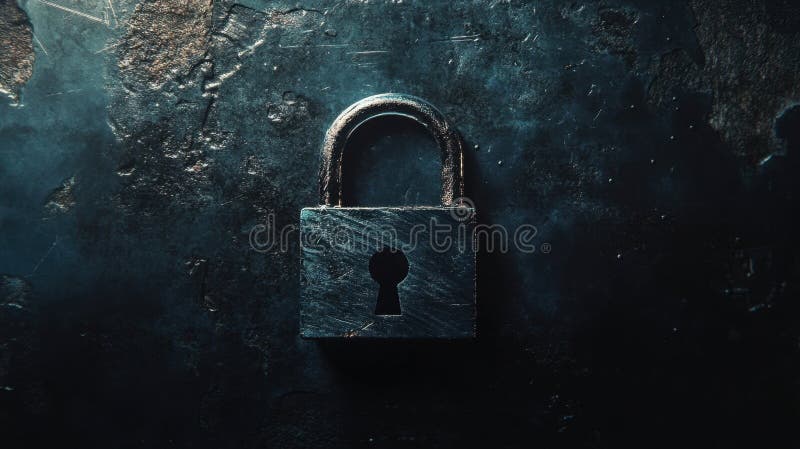 Metallic Padlock on a Dark Surface Symbolizing Security and ...