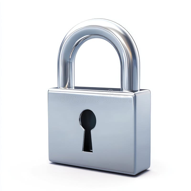 Sleek Chrome Padlock: Secure Data Protection Symbol Stock Illustration ...