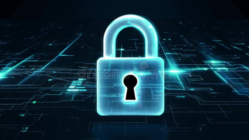 Modern Digital Padlock Symbolizing Cybersecurity in a High-tech ...