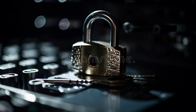 Metallic Padlock Symbolizes Computer Security and Encryption for Data ...