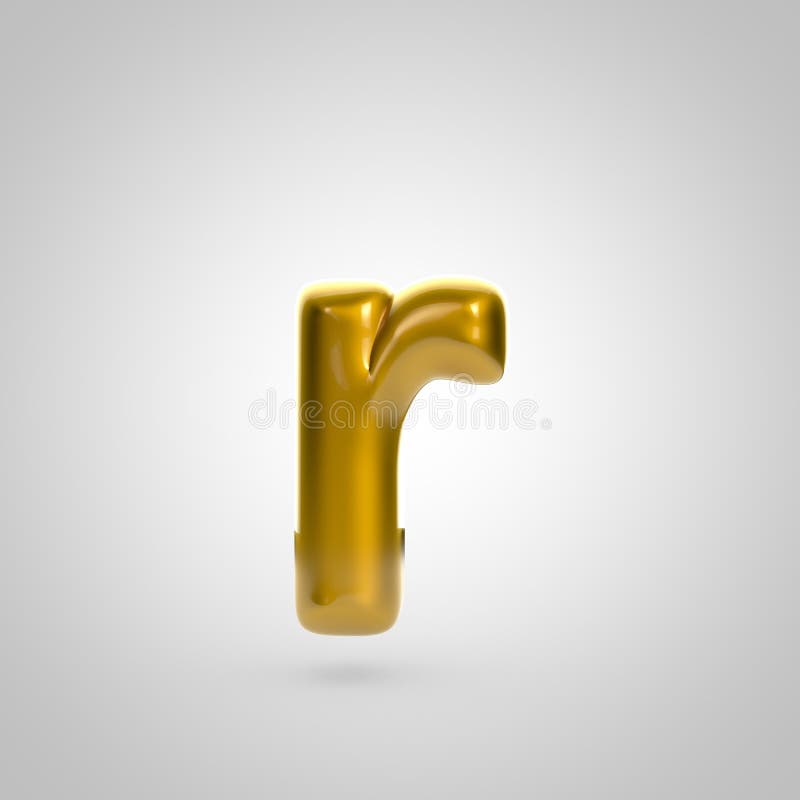 Metallic Paint Golden Letter R Lowercase Stock Illustration ...