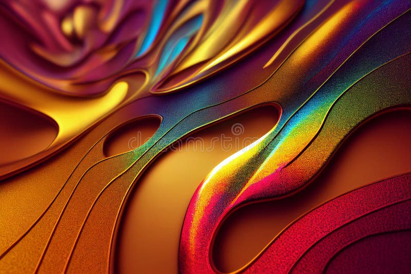Metallic Paint Ink Multi Coloured Abstract Background Illustration ...