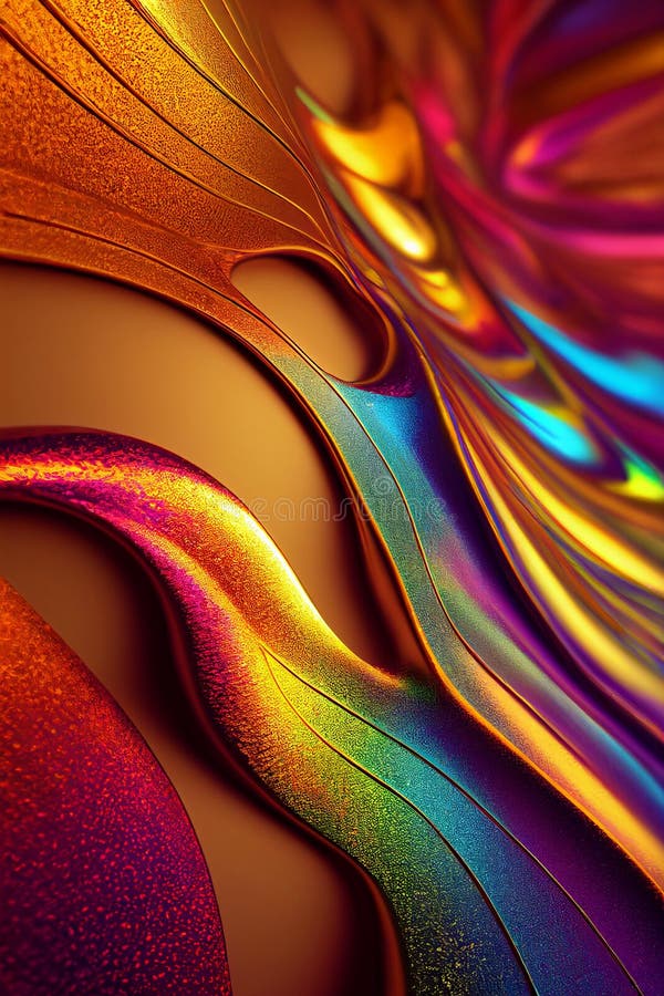 Metallic Paint Ink Multi Coloured Abstract Background Illustration ...