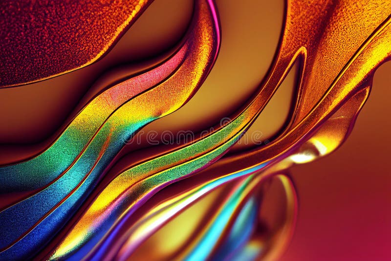 Metallic Paint Ink Multi Coloured Abstract Background Illustration ...
