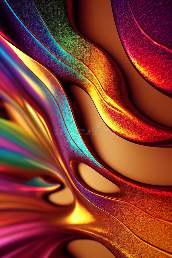 Metallic Paint Ink Multi Coloured Abstract Background Illustration ...