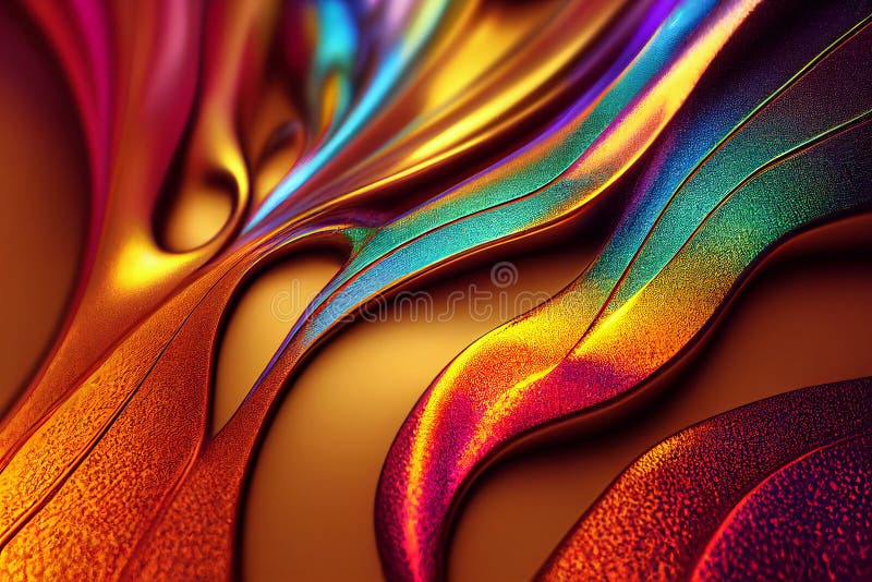 Metallic Paint Ink Multi Coloured Abstract Background Illustration ...