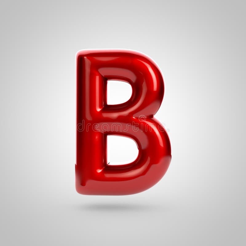 Metallic Paint Red Letter B Uppercase Stock Illustration - Illustration ...