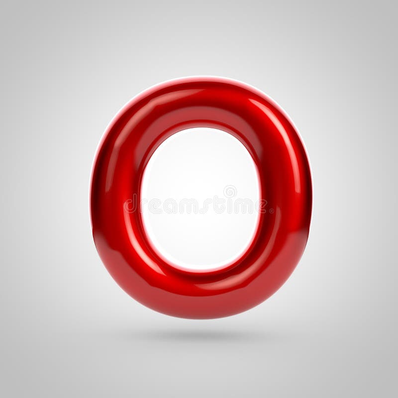 Metallic Paint Red Letter O Uppercase Stock Illustration - Illustration ...