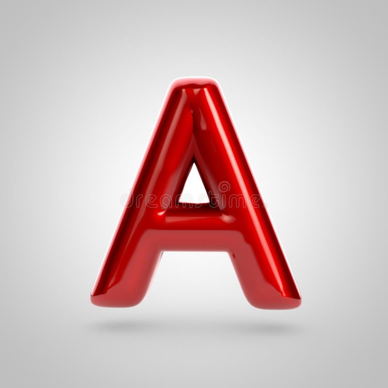 Metallic Paint Red Letter a Uppercase Stock Illustration - Illustration ...