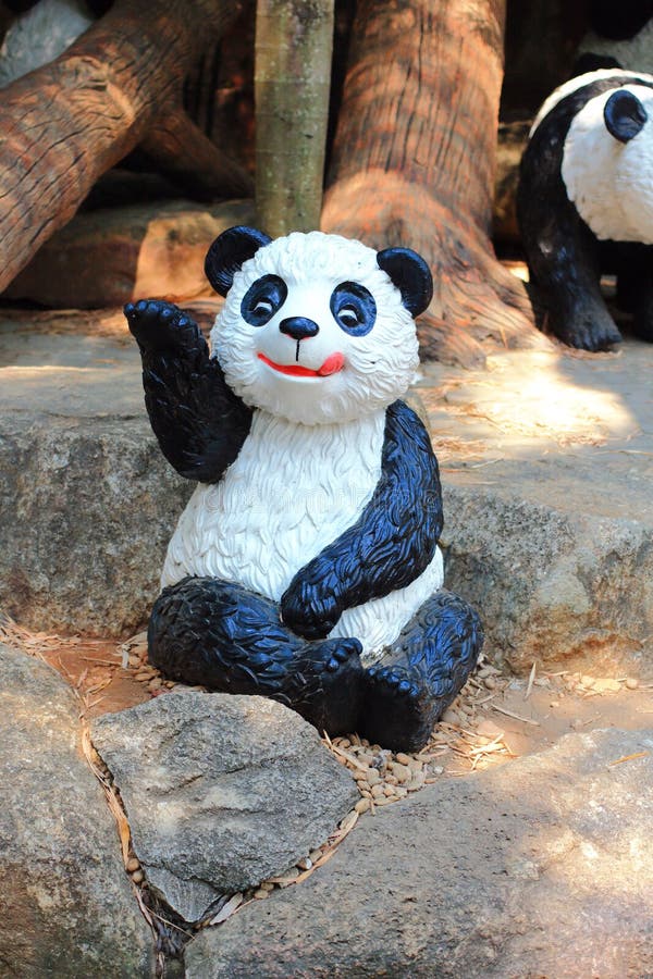 Metallic panda statue stock photo. Image of panda, beautiful - 64658512