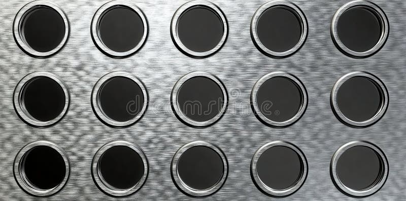 Metallic Panel with Round Recesses, a Grid-like Array of Shadows Stock ...