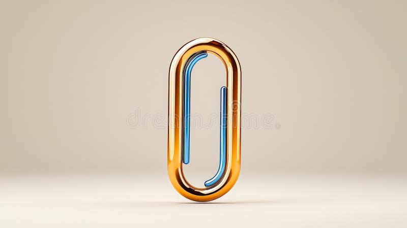 Metallic Paper Clip with Creative Blue Design in Minimalist Modern ...