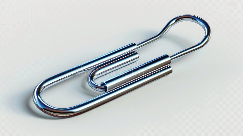 Metal Paperclip with Reflective Surface on a Neutral Backdrop Stock ...