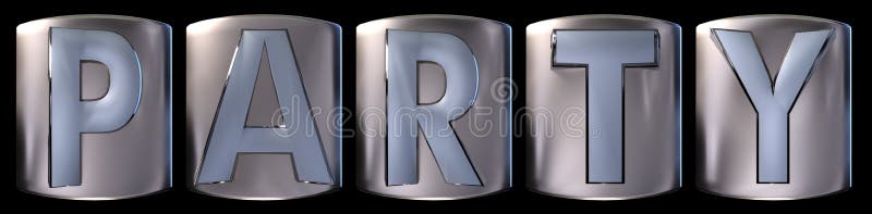 Party Word, Glitter Banner with Typography. Golden Sparkles on Black ...