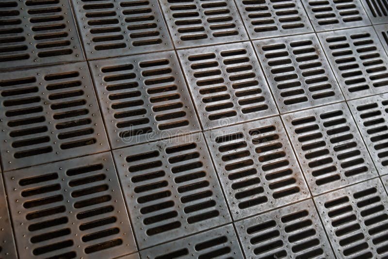 Metallic Pavement Grate for Draining Water Stock Image - Image of drain ...