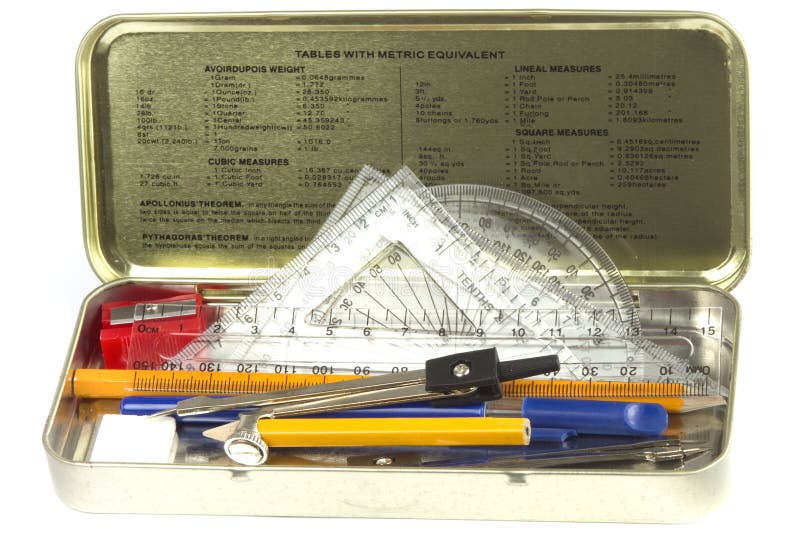 Metallic pencil box stock photo. Image of metallic, ruler - 17829156