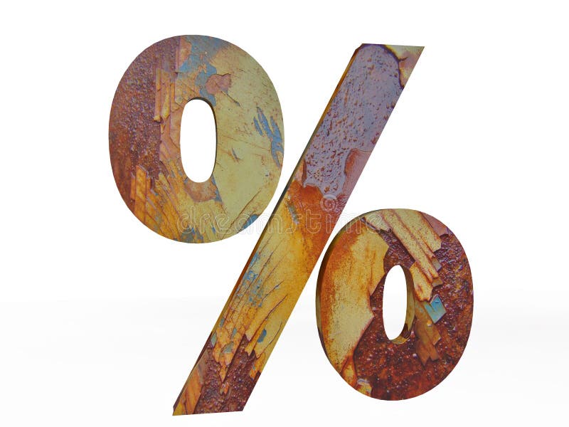 Metallic Percentage Sign in Vintage Style Stock Illustration ...