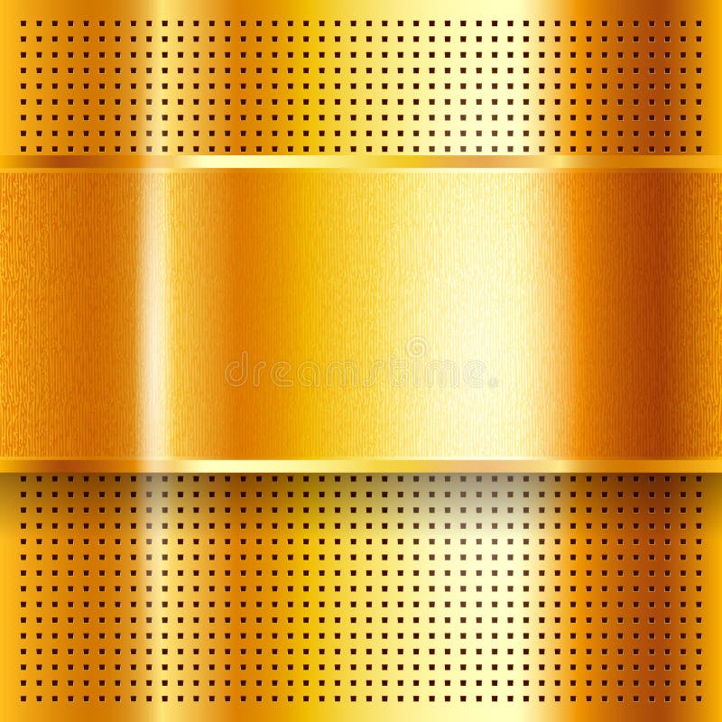 Metallic Perforated Golden Sheet Stock Vector - Illustration of macro ...