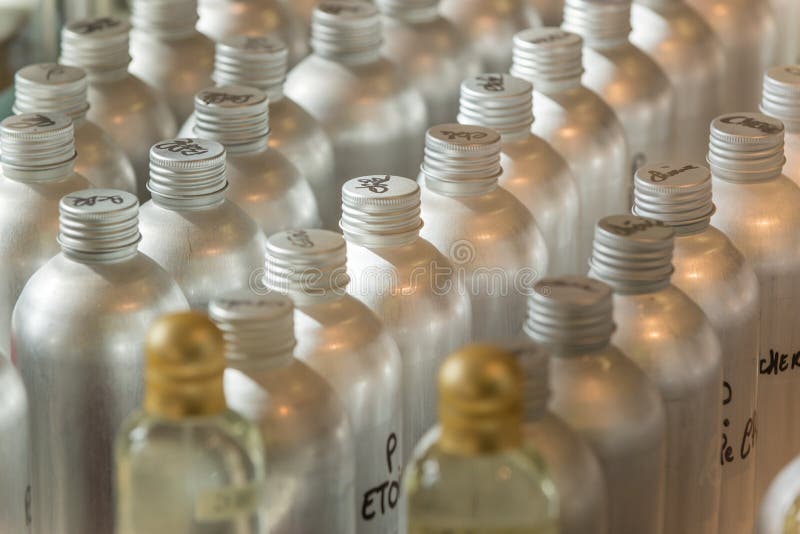 Metallic Perfume Sample Bottles Editorial Stock Photo - Image of tester ...