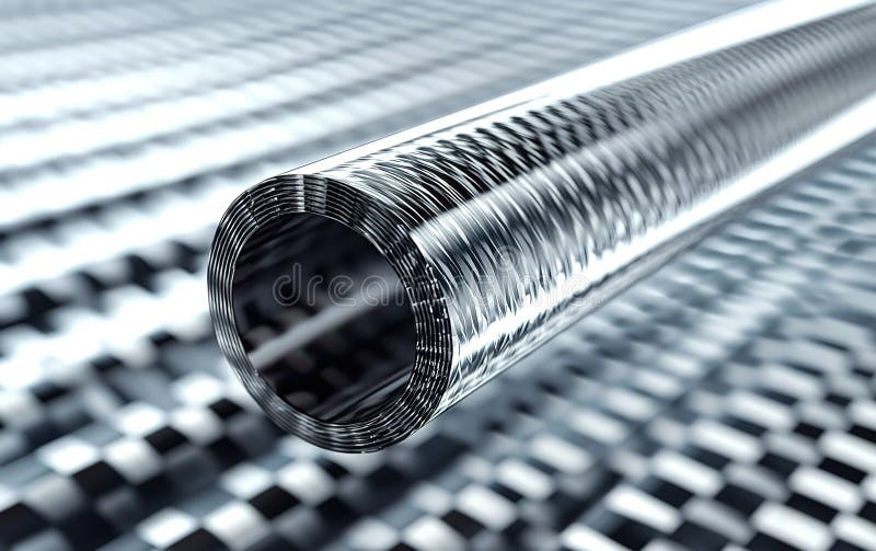 Close-up View of a Metallic Pipe Laying on a Textured Surface with ...