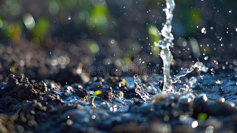 The Surreal Elixir: a Pipe Lavishing Life To the Earth Stock Image ...